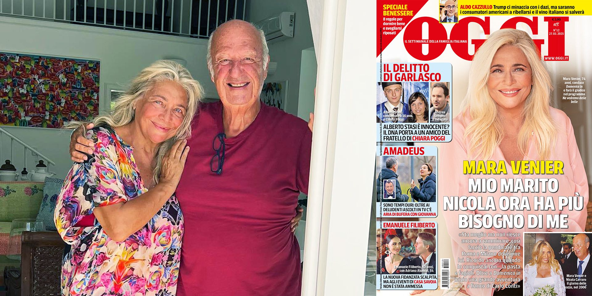 Mara Venier racconta la vita con la malattia del marito Nicola Carraro