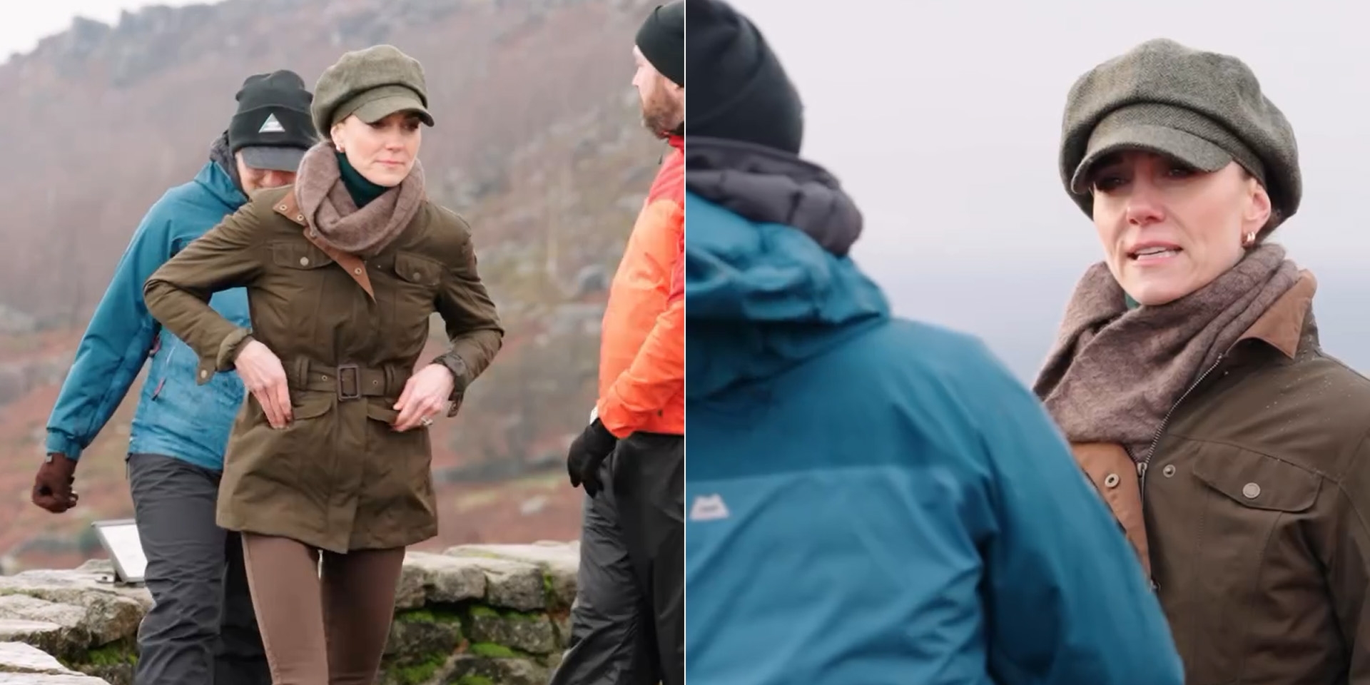 Kate Middleton, trekking nel fango sfidando la tempesta | Video Oggi