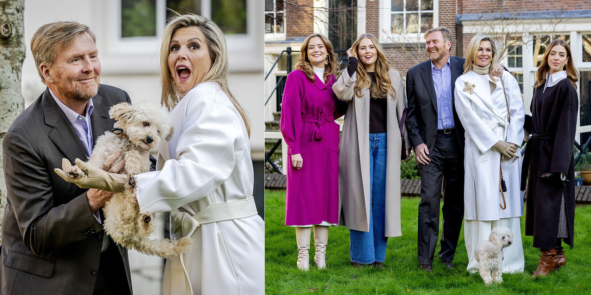 Willem Alexander e Maxima d’Olanda, la foto natalizia con il cane Mambo