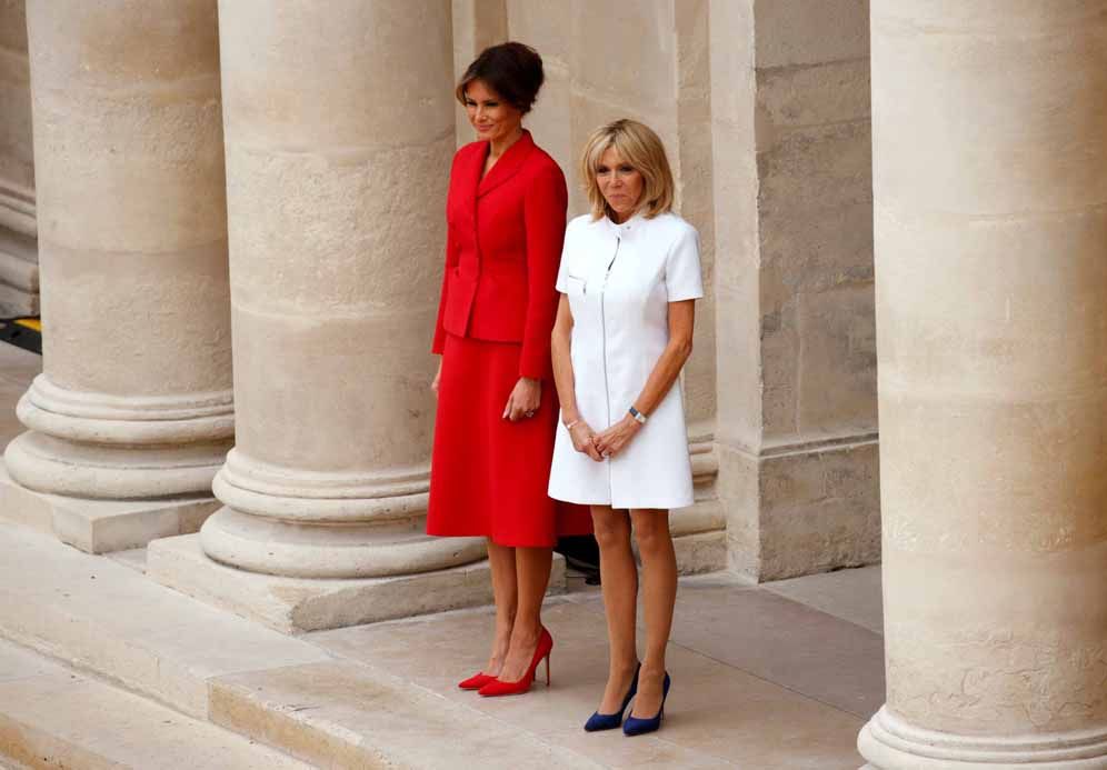 Melania Trump e Brigitte Macron si ritrovano: che stile! Anche alla ...
