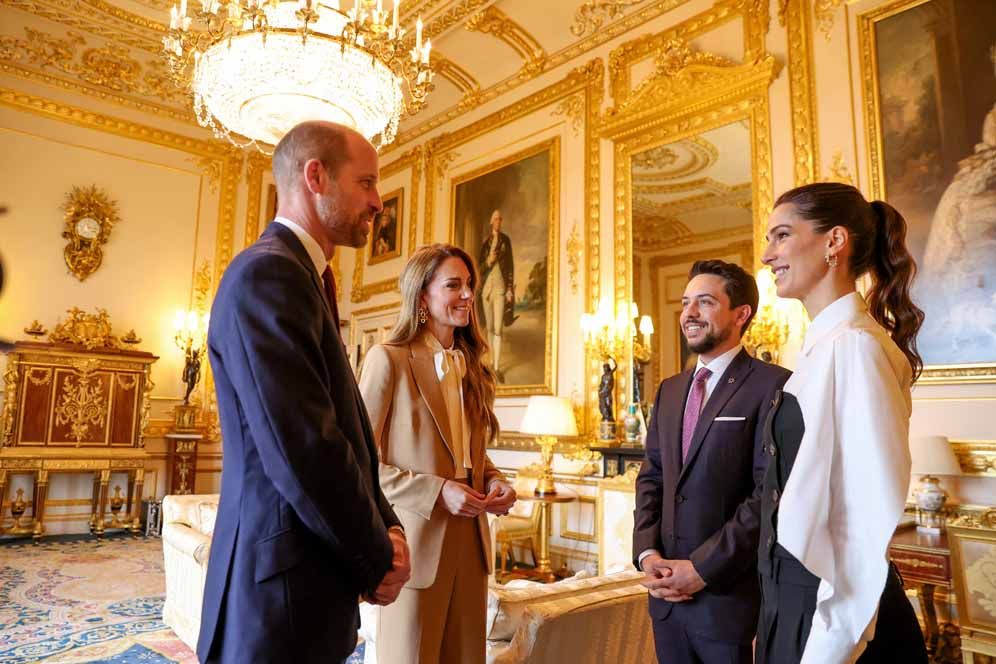 William d'Inghilterra e Kate Middleton con Hussein e Rajwa di Giordania